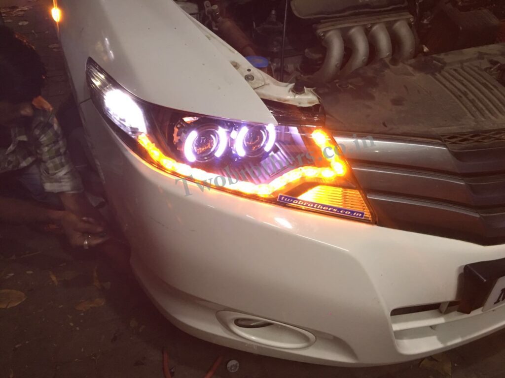 Honda City Old Ivtech Dual Biled Projector Lamps With Audi Led DRL ...