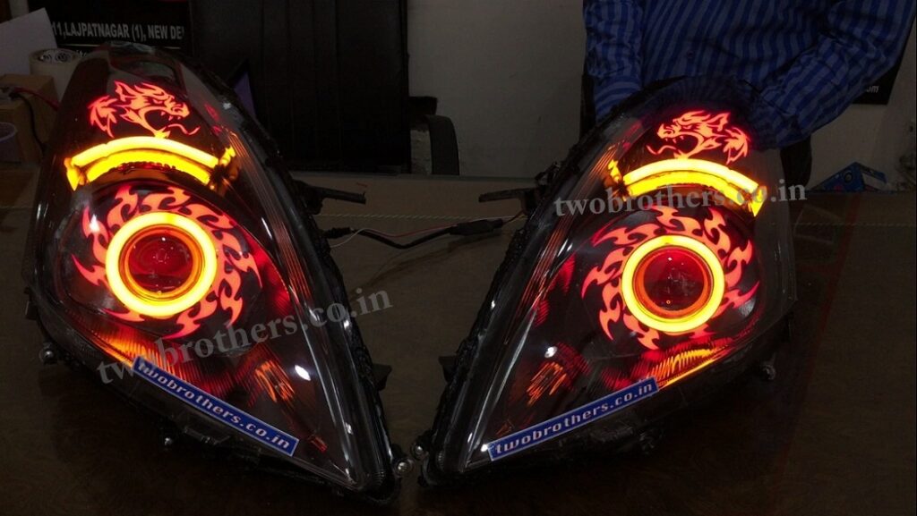 SWIFT / DESIRE DRAGON EYES PROJECTOR HEADLIGHTS WITH ANGLE EYES ...