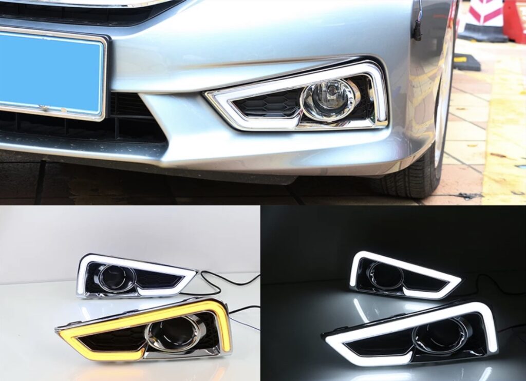 Honda City Fog Drl with Indicators - Car Projector DRL Headlights and ...