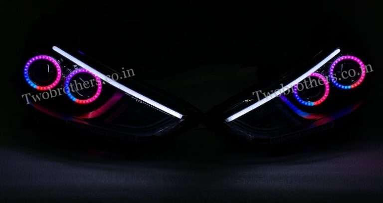 NEW VERNA FLUIDIC DUAL PROJECTOR HEADLIGHTS WITH RAMBOW ANGLE EYES V1 ...