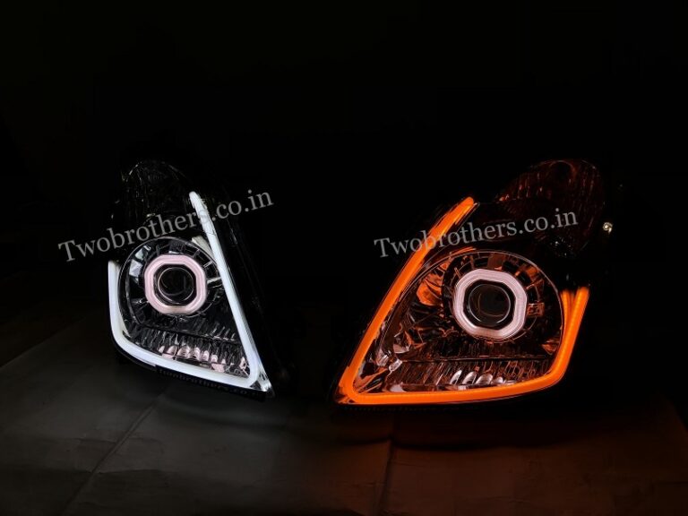 OLD SWIFT / DESIRE PROJECTOR HEADLIGHTS WITH AUDI STYLE DRL - Car ...