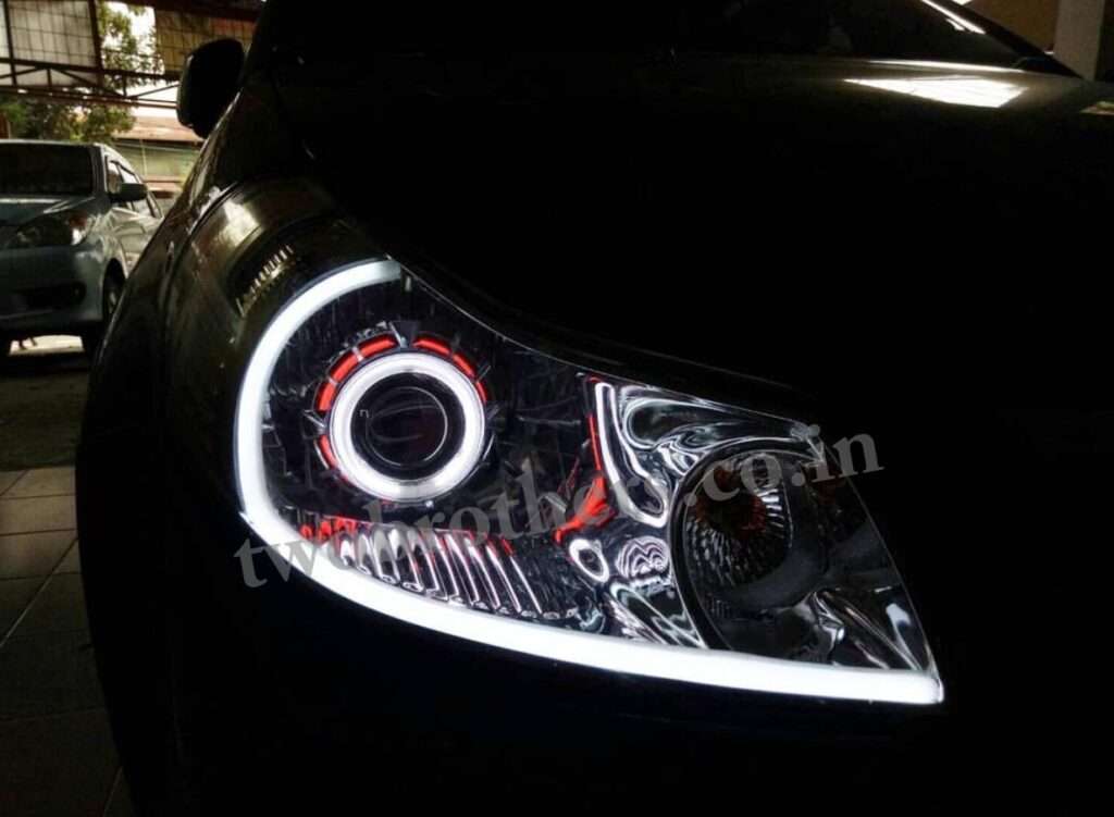 Sx4 Biled Projector Headlights With RGB DRL with RGB Demon Eyes V2 ...