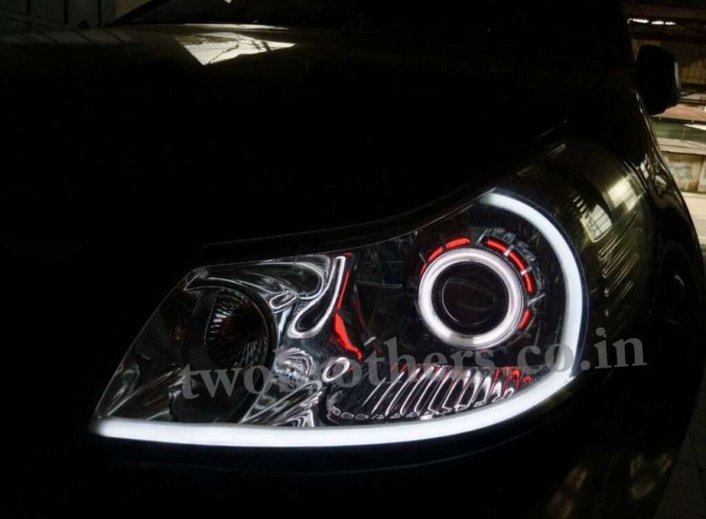 Sx4 Biled Projector Headlights With RGB DRL with RGB Demon Eyes V2 ...