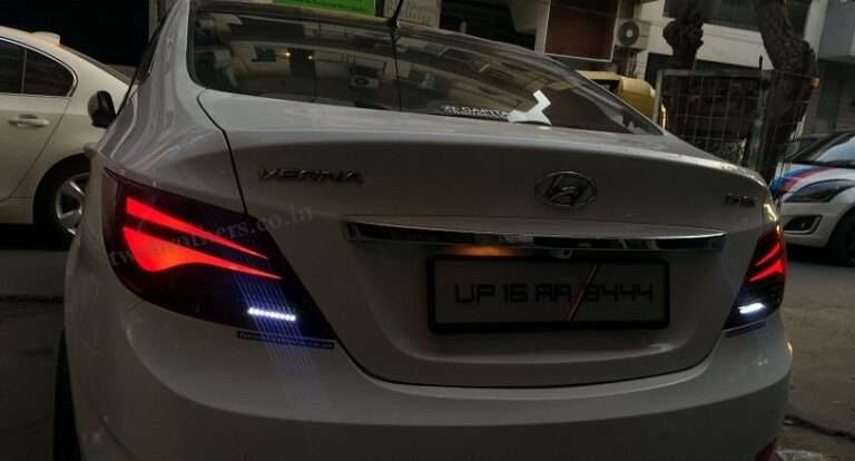 VERNA FLUIDIC 4S MERC STYLE LED TAIL LIGHTS - Car Projector DRL ...