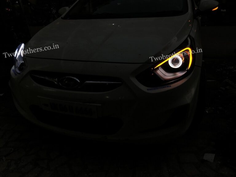Verna Fluidic Projector Headlights with Audi Style DRL V2 - Car ...