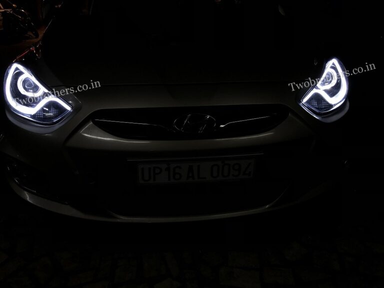 Verna Fluidic Projector Headlights with Audi Style DRL V2 - Car ...